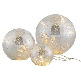 Home Affaire Dekokugel »Balls mit LED Beleuchtung« im 3-teiligen Set, bestehend aus Ø 10, 15, 20 cm transparent