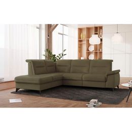 Sit & More SIT&MORE Ecksofa »Astoria L-Form« wahlweise mit motorischer Relaxfunktion olive