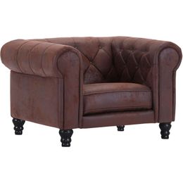 GUTMANN FACTORY Chesterfield-Sessel braun 100% Polyester
