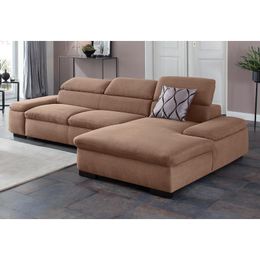 Home Affaire Ecksofa &raquo;Alberto L-Form&laquo; mit Kopfteilverstellung, wahlweise mit Bettfunktion braun 100% Polyester;Luxus-Microfaser ALTARA NUBUCK (100% 