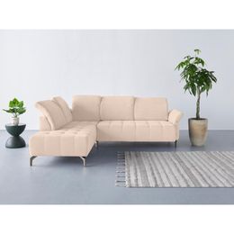 Inosign Ecksofa &raquo;Fresh L-Form&laquo; Federkern, wahlweise Kopfteilverstellung und motorischer Vorziehsitz beige 100% Polyester