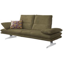 W.Schillig 2-Sitzer &raquo;broadway, Designsofa mit tollem Sitzkomfort&laquo; Sitztiefenverstellung, Kopfteil- & Seitenteilverstellung, Breite 216cm gr&uuml;n Longlife