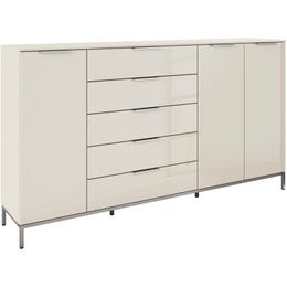 Rauch Kombikommode &raquo;Kommode T&uuml;rkommode Sideboard Kombikommode FLIPP mit Glasfront&laquo; Breite 200 cm mit 4 Einlegeb&ouml;den, 3-t&uuml;rig mit 5 Schubladen und Soft