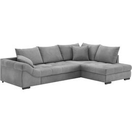 Ecksofa &raquo;Allegro DuraFlex, L-Form&laquo; Hochschl&auml;fer-Bettauszug, Kaltschaumpolsterung, bis 140 kg belastbar grau Memphis (Grundgewebe - 100% Polyester; 