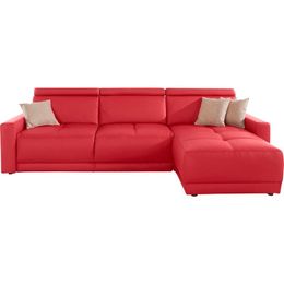 DOMO collection Ecksofa »Ava mit moderner Sitzheftung & toller Doppelnaht, komfortabel, L-Form« mit Recamiere, inkl. Federkern, wahlweise mit...
