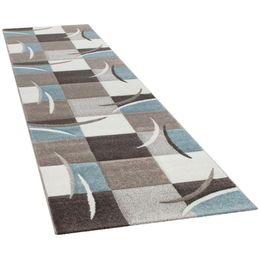 Paco Home L&auml;ufer &raquo;Lara 235&laquo; rechteckig 16 mm H&ouml;he Teppich-L&auml;ufer, modernes Design, Pastell-Farben, mit Konturenschnitt t&uuml;rkis Obermaterial: 100%...