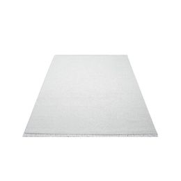 Carpet City Teppich »LINDO 8843« rechteckig 11 mm Höhe Kurzflor, Hochtief-Muster/ 3D-Effekt, Fransen, Boho-Stil, Wohnzimmer weiß Obermaterial: 100%...