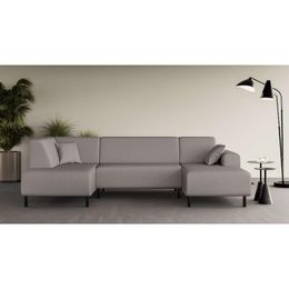 Home Affaire Wohnlandschaft &raquo;ARROS U-Form mit Wellenunterfederung, Ma&szlig;e B/T/H: 300/163/81 cm&laquo; incl. Zierkissen, mit Recamiere links/rechts bestellbar,