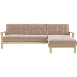 Sit & More SIT&MORE Ecksofa »Billund L-Form« Armlehnen aus Buchenholz in natur, verschiedene Bezüge und Farben beige