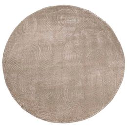 Carpet City Teppich &raquo;Frise&eacute;-Teppich FANCY 647&laquo; rechteckig 12 mm H&ouml;he Kurzflor, 3D-Optik, Kreisf&ouml;rmiges Muster, Wohnzimmer, Schlafzimmer Beige...