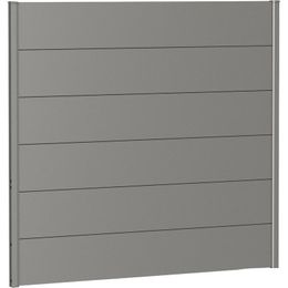 BioHort Sichtschutzelement 6 Metall-Paneele und 2 F&uuml;hrungsschienen, LxH: 145x137 cm quarzgrau-metallic