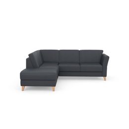 Sit & More SIT&MORE Ecksofa »Visby L-Form« Wahlweise mit Bettfunktion und Stauraum, frei im Raum stellbar dunkelgrau