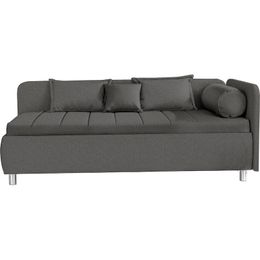 Alina Schlafsofa &raquo;Kiana&laquo; mit Bettkasten und Zierkissen, Liegefl&auml;che 90/200 cm oder 100/200 cm grau Struktur TMD (100% Polyester)
