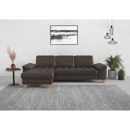 Sit & More SIT&MORE Ecksofa »Westham L-Form« mit Recamiere, mit oder ohne Bettfunktion, Bettkasten, Füße Eiche anthrazit