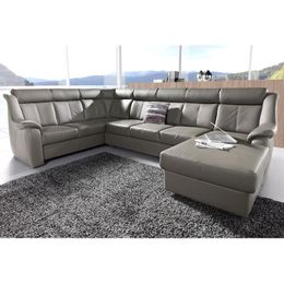 Sit & More sit&more Wohnlandschaft &raquo;Basel U-Form&laquo; wahlweise mit Relaxfunktion grau Luxus-Microfaser Altara Nubuck (100% Polyester);Kunstleder SOFTLUX ;NaturLEDER