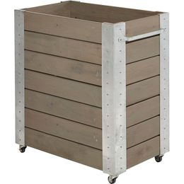 Plus Blumenkasten &raquo;Cubic&laquo; BxTxH: 50x87x95 cm Graubraun RAL 7023 transparent