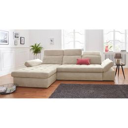Sit & More sit&more Ecksofa &raquo;Stardust L-Form&laquo; wahlweise mit Bettfunktion und Bettkasten beige Struktur (100% Polyester);Struktur fein (95% Polyester, 5% Polyamid