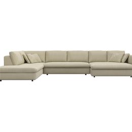 FLEXLUX Wohnlandschaft &raquo;Lovane, U-Form, bequem und komfortabel&laquo; Weich & anschmiegsam, gro&szlig;e Sitztiefe auf Kaltschaum, Dekokissen inkl. Sandy Beige