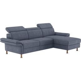 Home Affaire Ecksofa »Calypso L-Form« mit motorischen Funktionen im Sofa und Recamiere grau/blau
