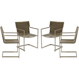 Garden Pleasure Freischwinger »SIENNA« () 4er Set grau,taupe + grau
