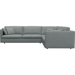FLEXLUX Ecksofa »Lovane, elegant und zeitlos, bequem, L-Form« Weich & anschmiegsam, große Sitztiefe auf Kaltschaum, Dekokissen inkl. Sky Blue