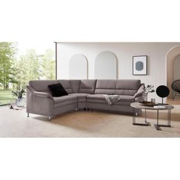 Places of Style Ecksofa &raquo;Cardoso L-Form&laquo; mit Trapezecke f&uuml;r mehr Sitzkomfort, wahlweise auch mit Bettfunktion grau Luxus-Microfaser ALTARA NUBUCK (100