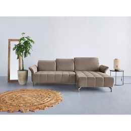Home Affaire Ecksofa &raquo;Fresh L-Form&laquo; Federkern, wahlweise Kopfteilverstellung und motorischer Vorziehsitz beige 100% Polyester