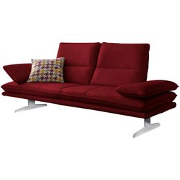 W.Schillig 2-Sitzer &raquo;broadway, Designsofa mit tollem Sitzkomfort&laquo; Sitztiefenverstellung, Kopfteil- & Seitenteilverstellung, Breite 216cm rot Longlife 