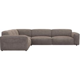 FLEXLUX Ecksofa »Lucera, super bequem durch hochwertigen Sitzaufbau mit Kaltschaum« modern & anschmiegsam, L-Form, Designsofa Taupe Brown