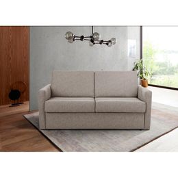 Places of Style Schlafsofa »Goldpoint 162 cm, Dauerschläfer, Liegefläche 120/200cm, « 2-Sitzer mit Bettfunktion, Bonell-Federkernmatratze hellbraun
