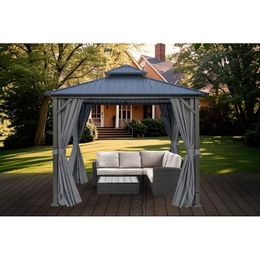 Konifera Pavillon &raquo;Thasos&laquo; mit Doppeldach, in BxT: 300x300 cm und 400x300 cm, ohne Seitenteile