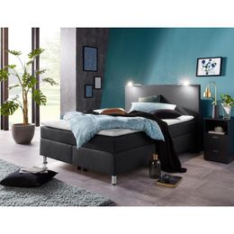 Collection AB Boxspringbett inkl. LED-Beleuchtung und Topper anthrazit