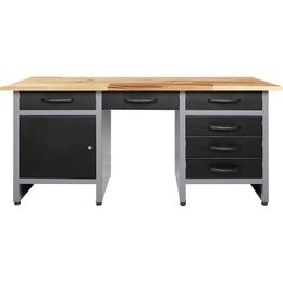 ONDIS24 Werkbank &raquo;Harry&laquo; Set, ca. 160 cm, h&ouml;henverstellbar schwarz/anthrazit