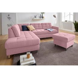 Sit & More SIT&MORE Ecksofa »Picasso L-Form« wahlweise mit Bettfunktion und Bettkasten flamingo