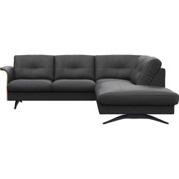 FLEXLUX Ecksofa »Glow, super bequem durch hochwertigem Sitzaufbau mit Federkern, L-Form« Modernes skandinavisches Design Deep Black
