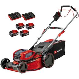 Einhell Akkurasenmäher »Professional GP-CM 36/52 S Li BL« 4 x 5, 2 Ah Plus Akkus und 2 Twincharger rot PurePOWER Brushless – 10 Jahre...