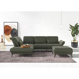 Inosign Ecksofa &raquo;Coco L-Form&laquo; Sitztiefen-, Arm- und Kopfteilverstellung, Cord-Bezug, Fu&szlig;h&ouml;he 15 cm gr&uuml;n 95% Polyester, 5% Polyamid