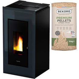 FreePoint Pelletofen »Vega airtight« 352 W, 230 V schwarz Mit automatischer, stufenloser Regelung und WI-FI ready (optionales KIT)