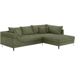 MR. COUCH Ecksofa »Portofino, L-Form« Mit Kaltschaumpolsterung, bis 140 kg belastbar Stripes 8641 green