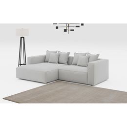 Inosign Ecksofa »Cowboy L-Form« mit 6 Kissen, kubisches Sofa light grey