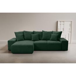 WERK2 Ecksofa »Riwa, modernes Sofa zum Kuscheln und Entspannen, Breite 300cm, L-Form« Trendiges Ecksofa mit vielen Kissen, Schlaffunktion &...