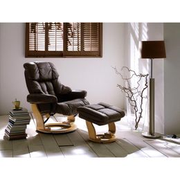 MCA furniture Relaxsessel »Calgary« Fernsehsessel 360°drehbar inkl. Hocker mit Lederbezug Braun/Natur