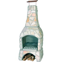 Wellfire Grillkamin »Landau« BxTxH: 80x77x202 cm gelb/beige