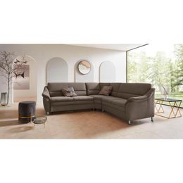 Places of Style Ecksofa &raquo;Cardoso L-Form&laquo; mit Trapezecke f&uuml;r mehr Sitzkomfort, wahlweise auch mit Bettfunktion braun Luxus-Microfaser ALTARA NUBUCK (