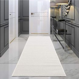 Carpet City Teppich »Friseé-Teppich FANCY900« rechteckig 12 mm Höhe Läufer, Kurzflor, Einfarbig, 3D-Optik, Streifen Look, Wohnzimmer weiß...