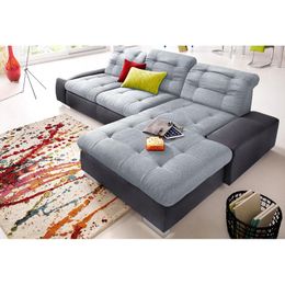 Sit & More SIT&MORE Ecksofa »Palomino L-Form« wahlweise XL oder XXL und mit Bettfunktion schwarz/hellgrau