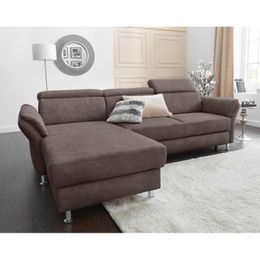 Sit & More SIT&MORE Ecksofa »Avignon L-Form« Kopfteilverstellung, wahlweise mit Bettfunktion und Bettkasten braun