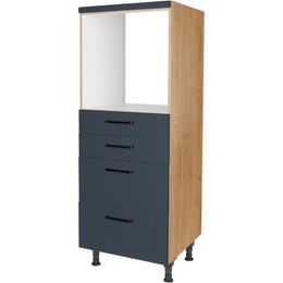 Nobilia Herdumbauschrank &raquo;"Easytouch", mit Schubk&auml;sten und Ausz&uuml;gen, &laquo; vormontiert, Breite/H&ouml;he: 60/167, 8 cm Front: Lacklaminat Fjordblau...