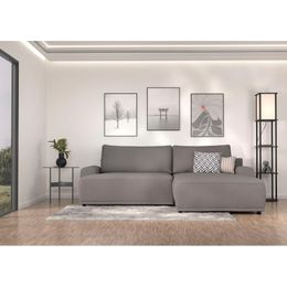 Trendmanufaktur Ecksofa »Fordon, Schlafsofa mit Bettkasten, Couch in L-Form, Breite 250 cm« in Struktur LUMOS, 3D-Effekt, anthrazit, Recamiere...