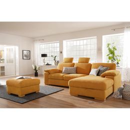 Home Affaire Ecksofa »Ventura L-Form« wahlweise mit Bettfunktion und Bettfunktion/Bettkasten senf